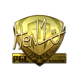 HEN1 (Gold) | Krakow 2017 Sticker - CS2 Skins
